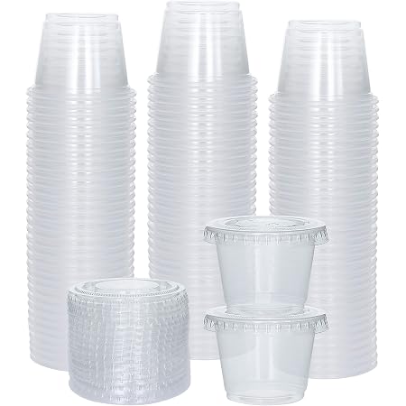 Amazon.com: {1 oz - 200 Sets} Clear Diposable Plastic Portion Cups With ...