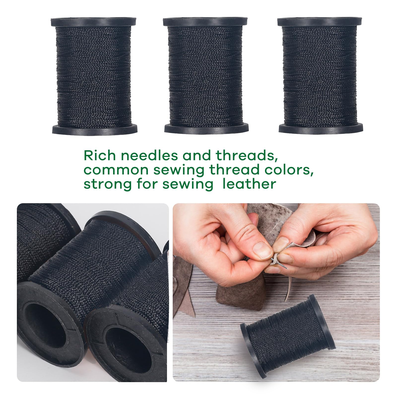 Snapklik.com : 3-Spool Nylon Thread For Sewing, Each 80 Yards Thick ...