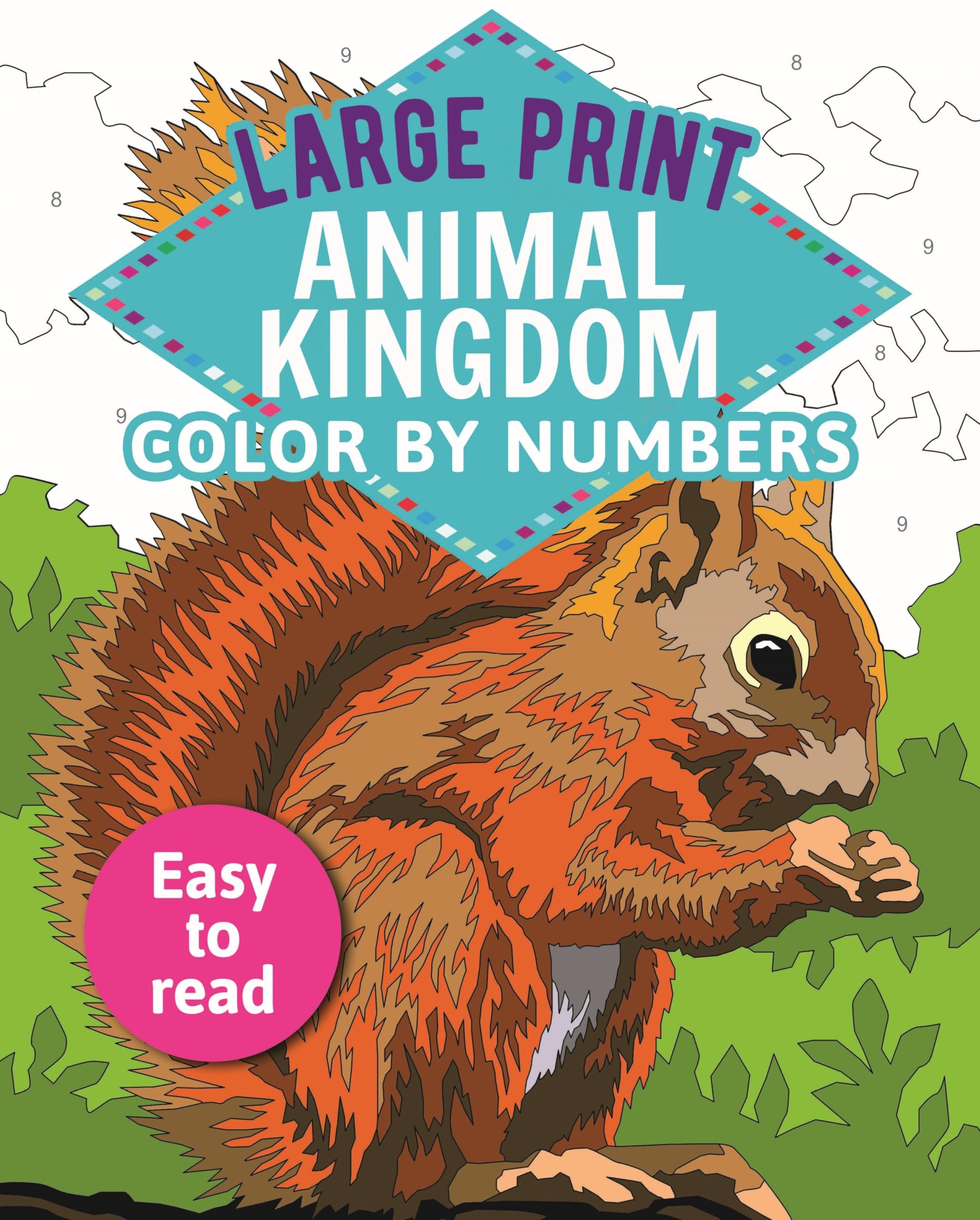 Amazon.com: Large Print Animal Kingdom Color by Numbers: Easy to Read ...