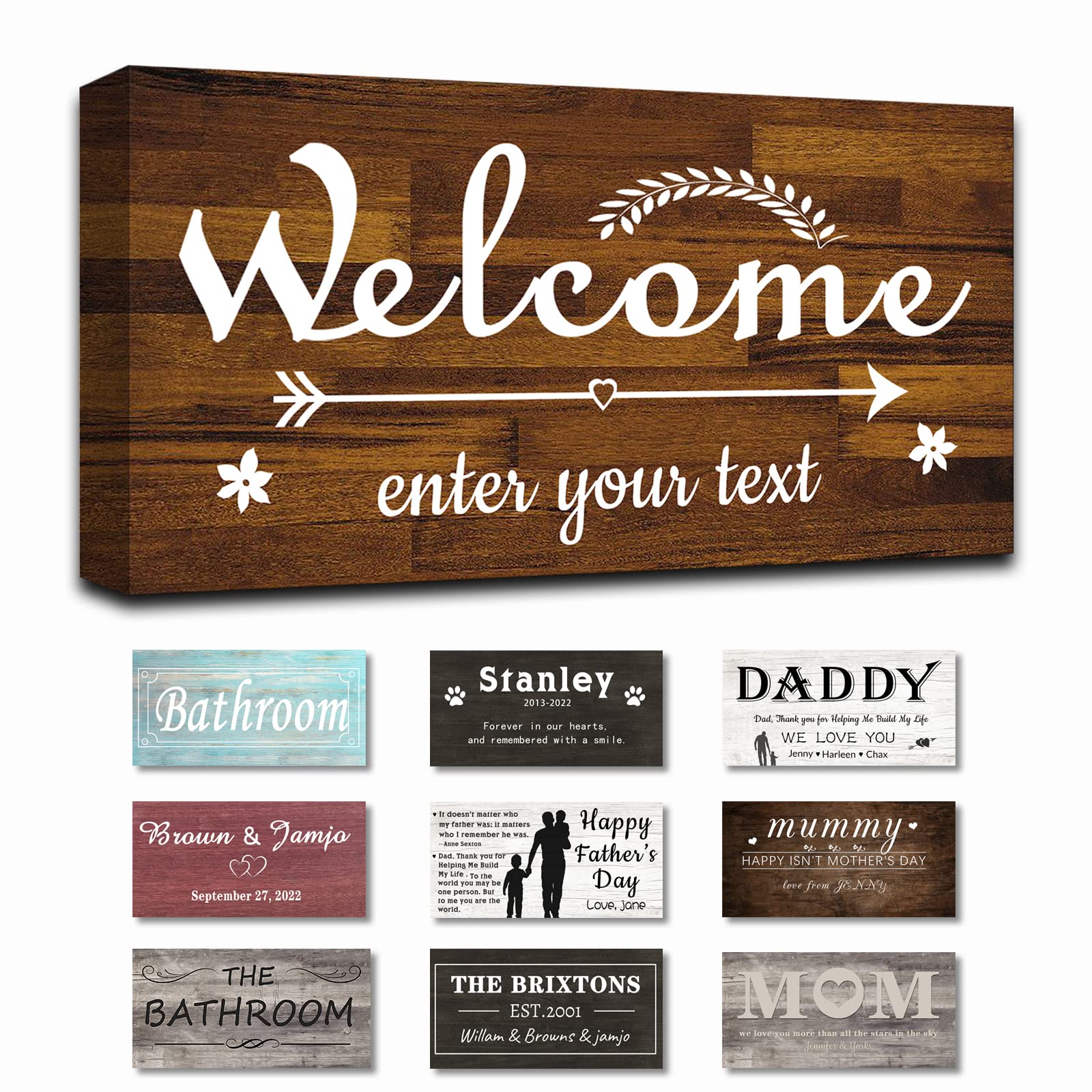 Amazon.com: ZHONGYUTONG Custom Signs for Wall Personalized Canvas ...