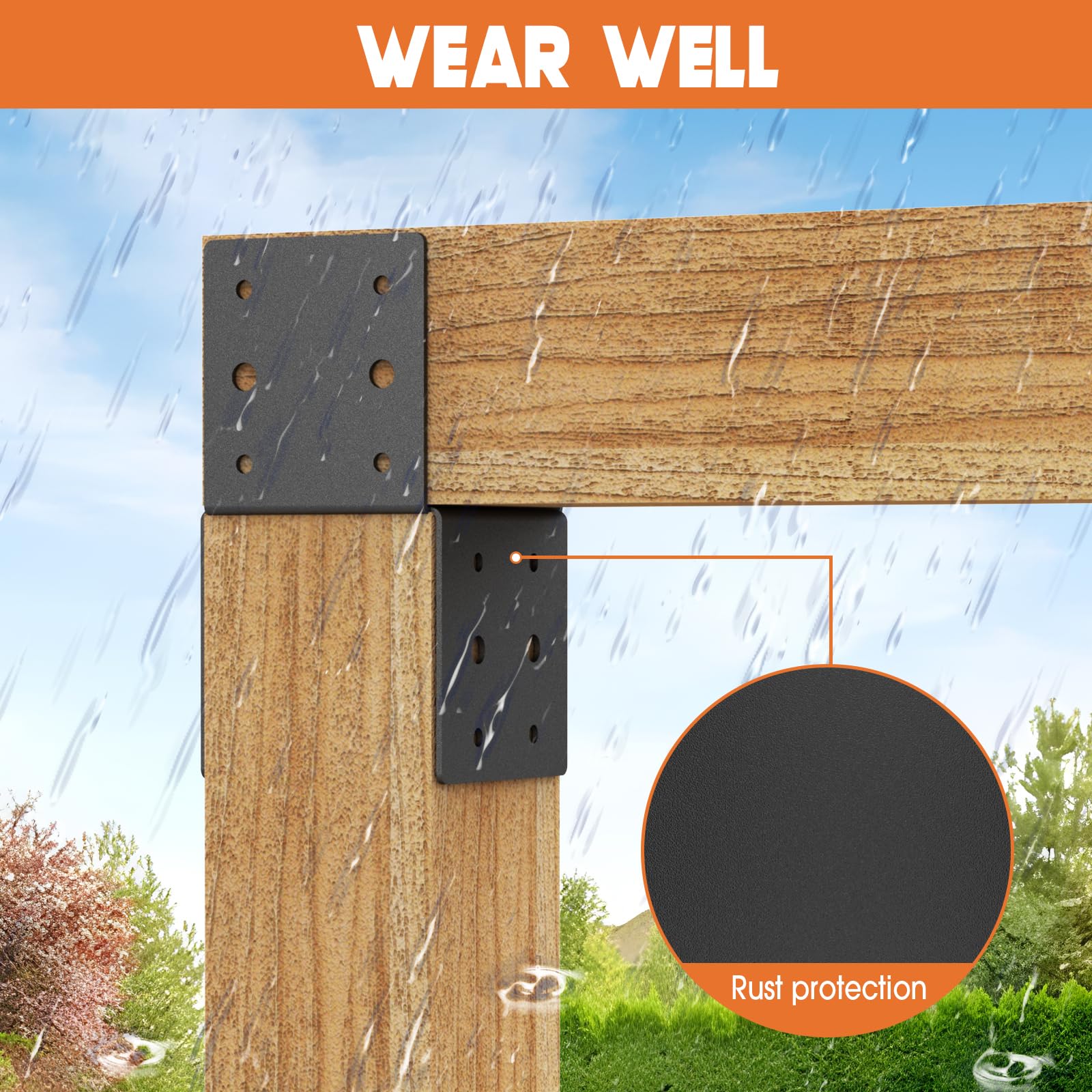 Snapklik.com : 4pcs Post Cap Connection Bracket, 4x4 Post Bracket, Wood ...