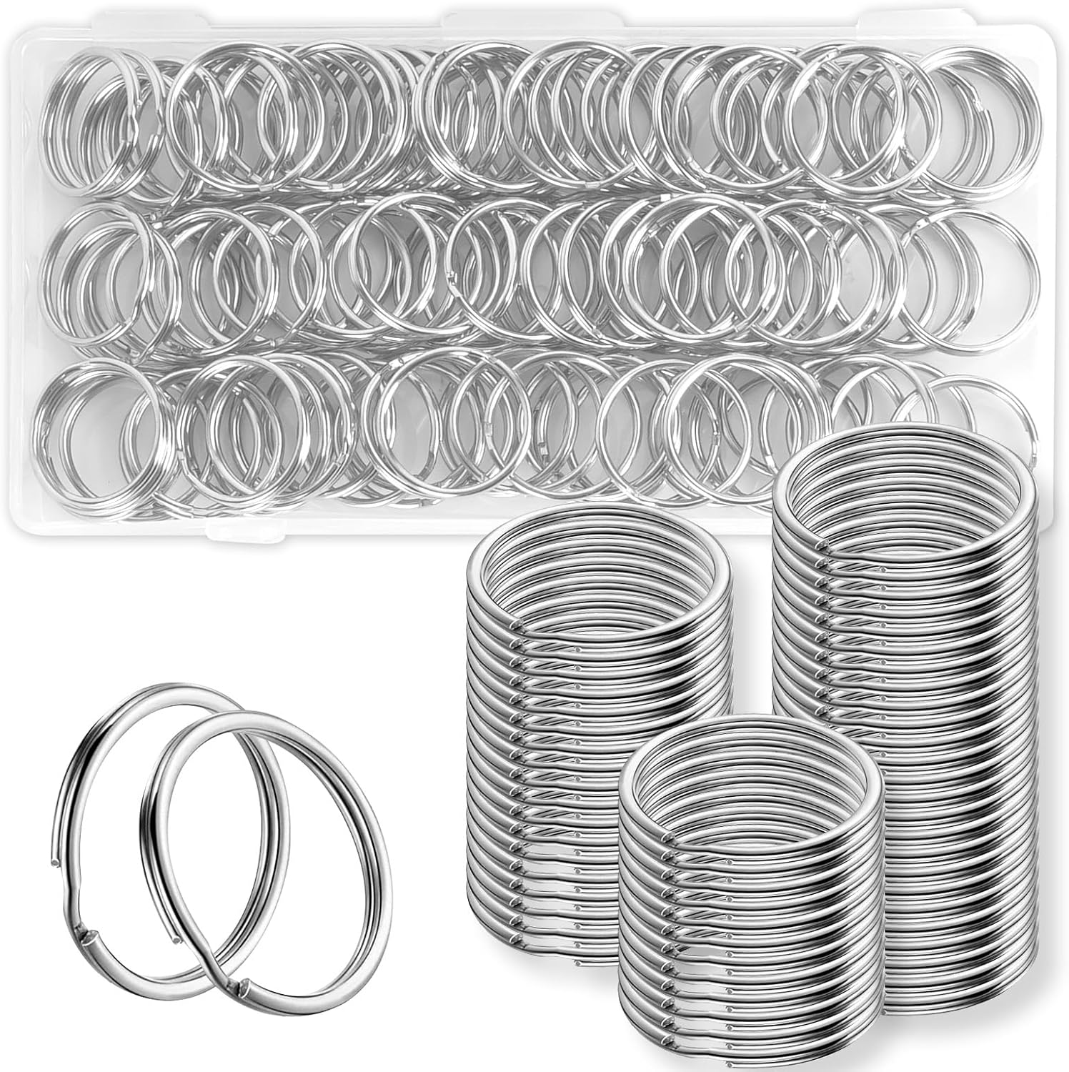 120 Pcs Keyring Rings Split Keyrings, 25mm Key Ring Hoops, Heavy Duty ...