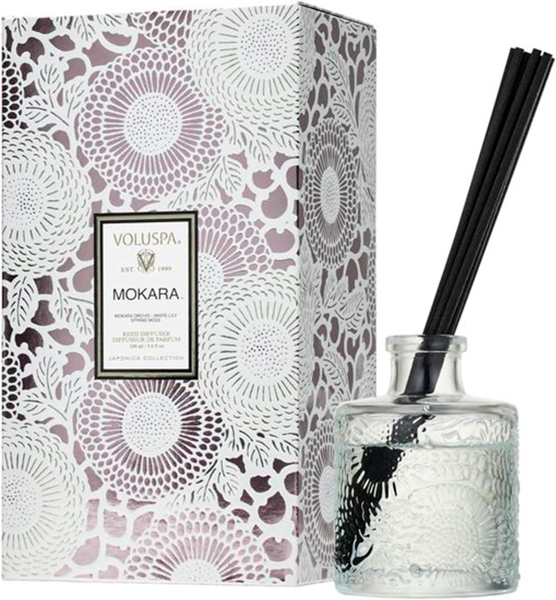 Amazon.com : Voluspa Mokara Scented Reed Diffuser, 3.4 oz, Luxury ...