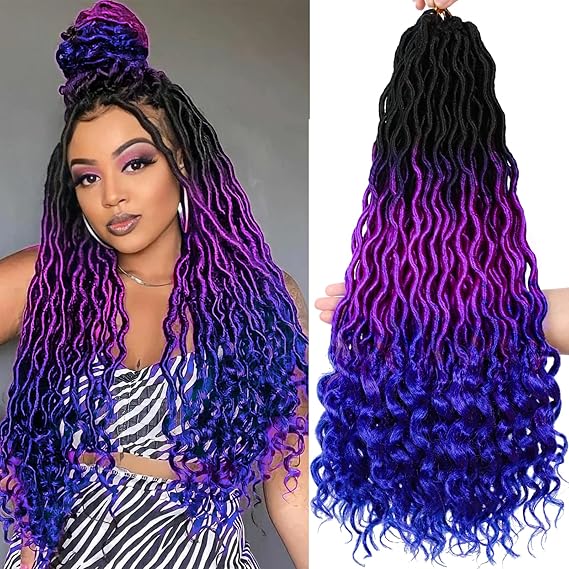 Amazon.com : Ms Aloe Ombre Faux Locs Crochet Hair 5Pack（120 Strands ...