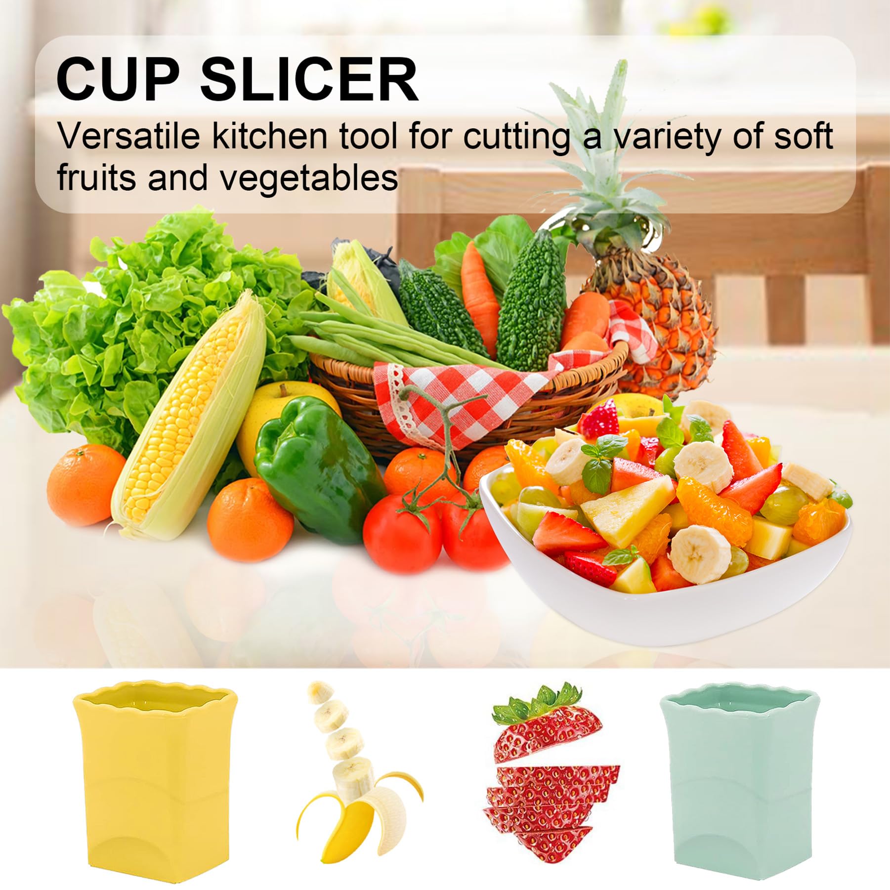 Snapklik.com : Quskay 2-Pack Strawberry Slicer Cup Cutter: Fruit Cup ...