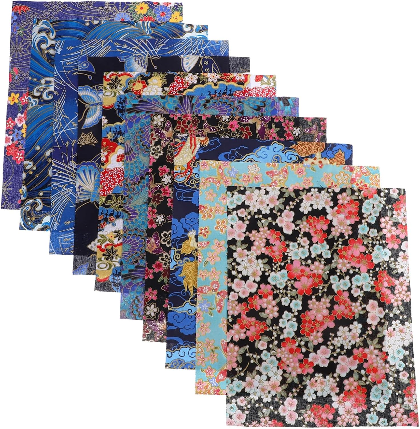 Amazon.com: Anneome 10 Pcs Sheet Sewing Floral Patchwork Bundle Cotton Fabric Sewing Fabric ...
