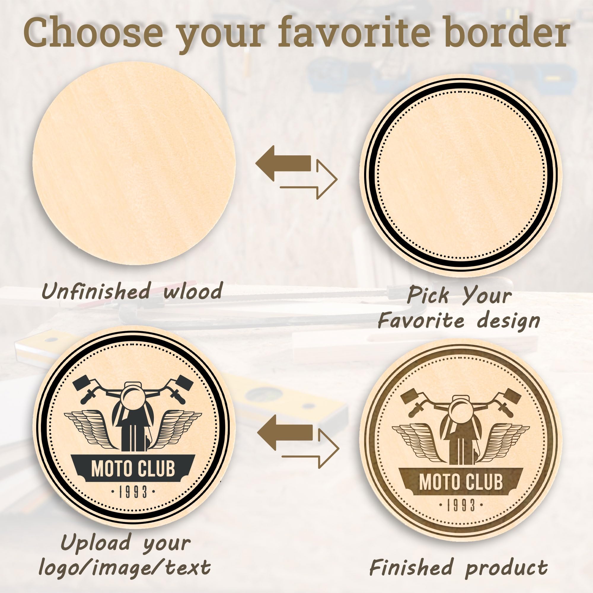 Engraved Token 100 Custom Wooden Round Bar Tokens - Laser Engraved With ...