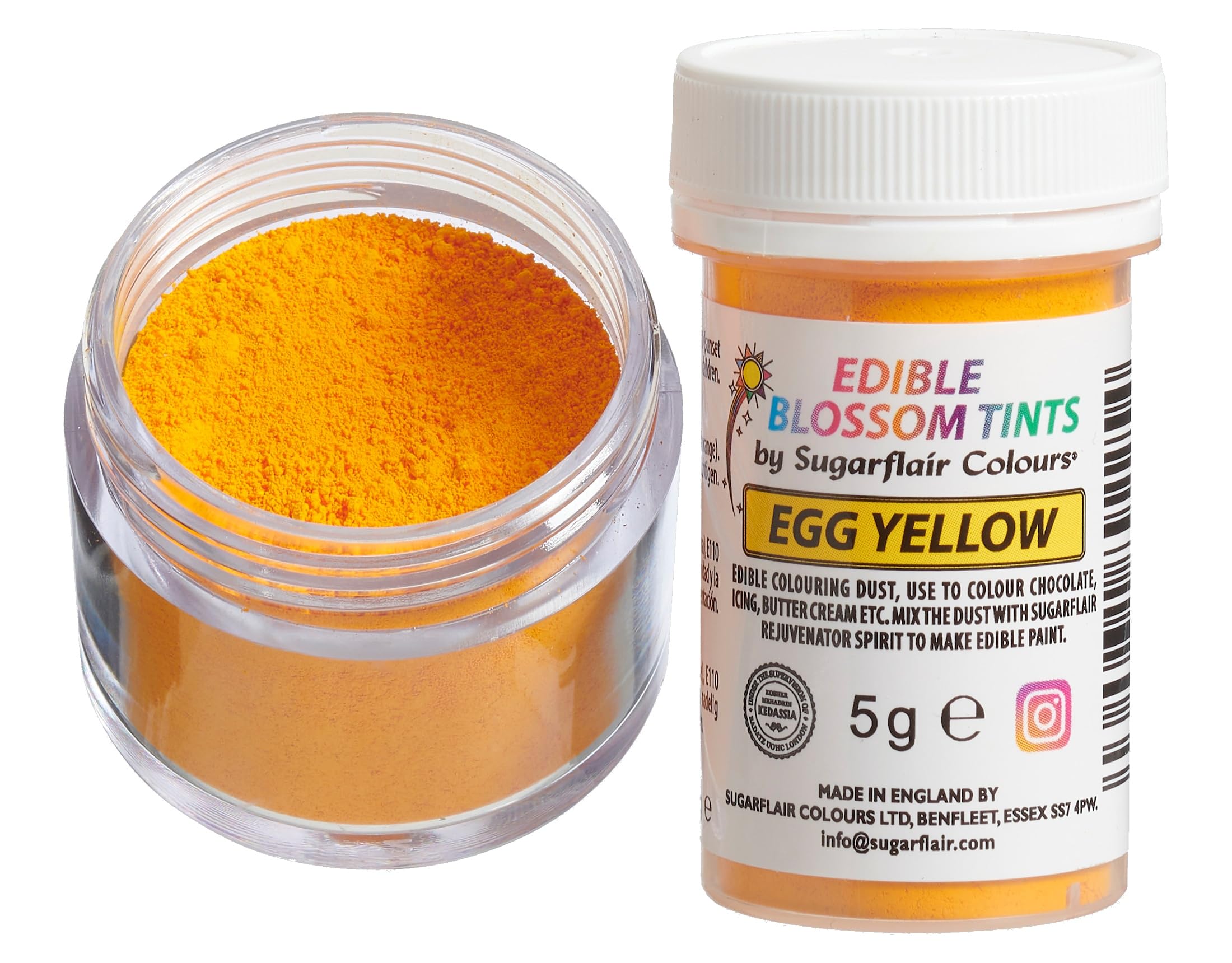 Sugarflair Egg Yellow Food Colouring Powder Dust, Use on Cake Surfaces ...