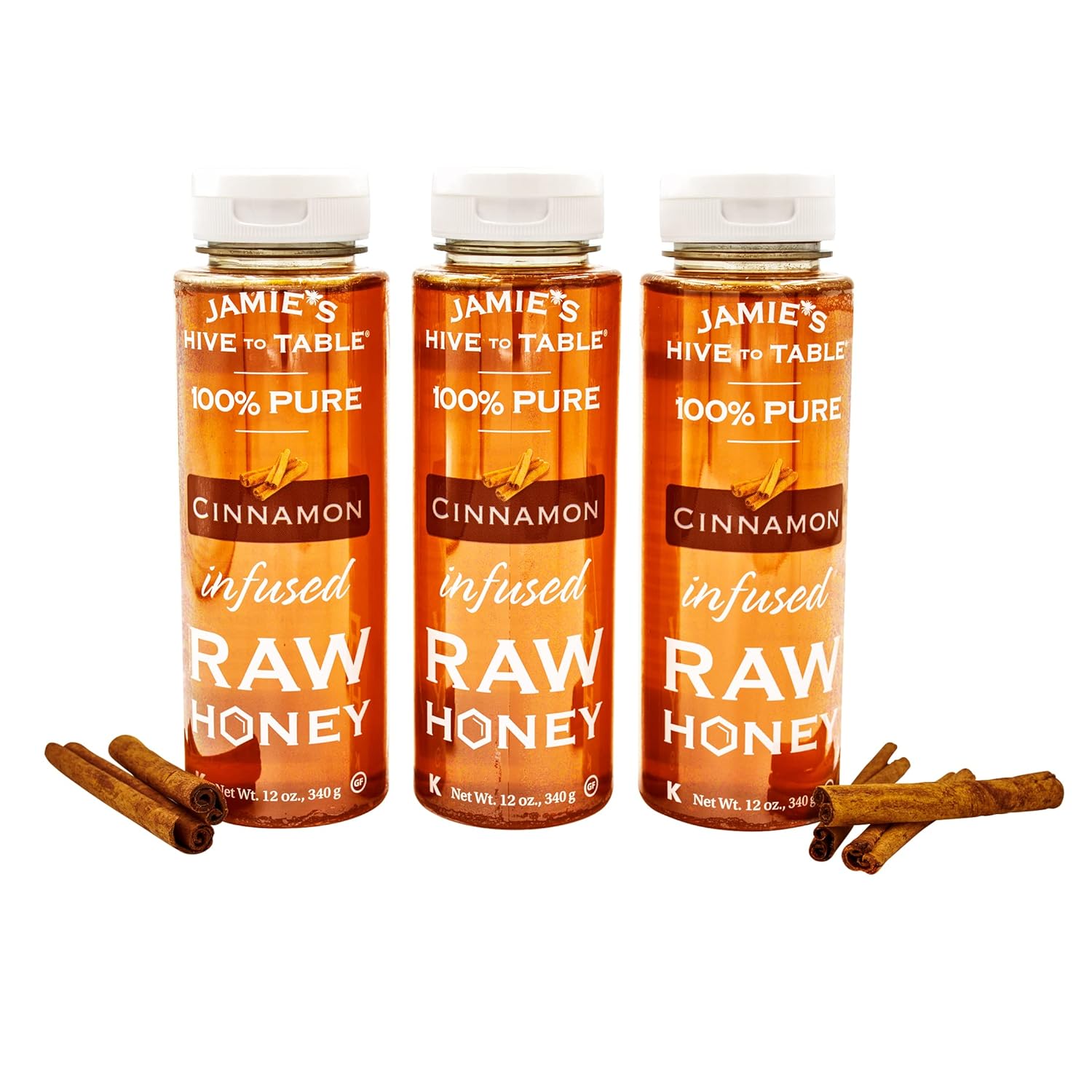 Amazon.com : Jamie's Hive to Table- Cinnamon Raw Honey, 100% Pure Local ...