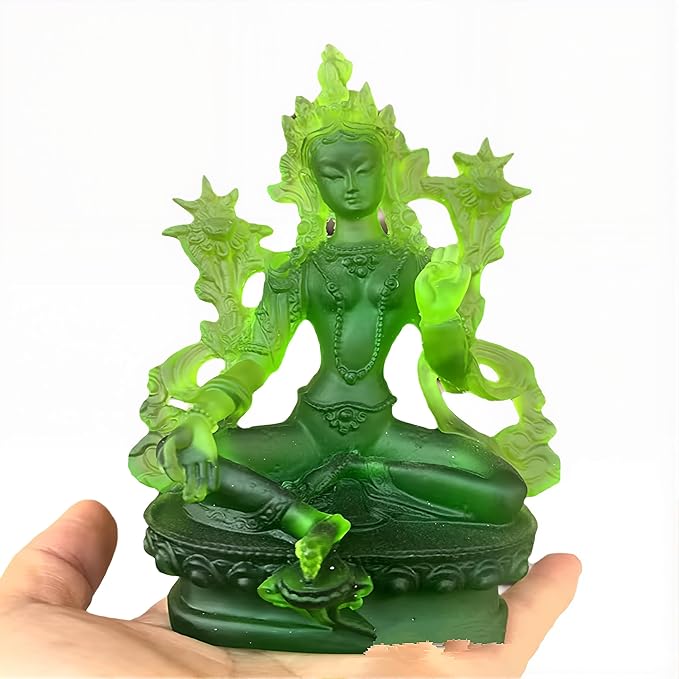 Amazon.com: 13cm Resin Transparent Green Color Mini Green Tara Talisman ...