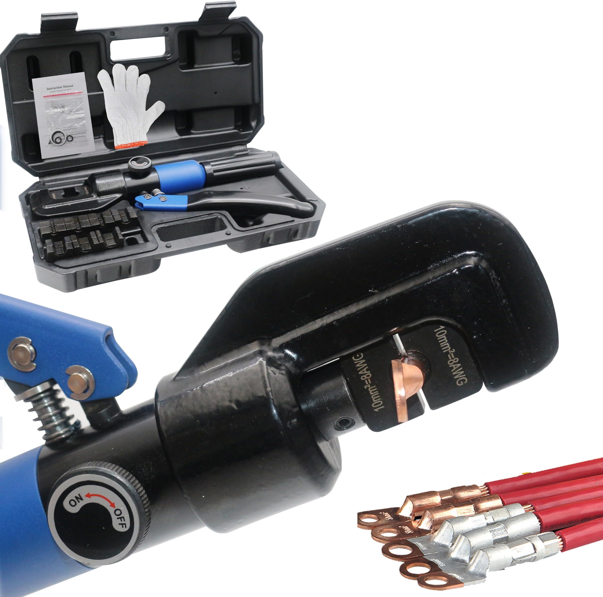 6 Tons Hydraulic Pliers YQK-70 Hydraulic Wire Crimper Pressure Crimping ...