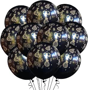Amazon.com: Cash Money Balloons 12 Count, Money Bag Birthday Party ...