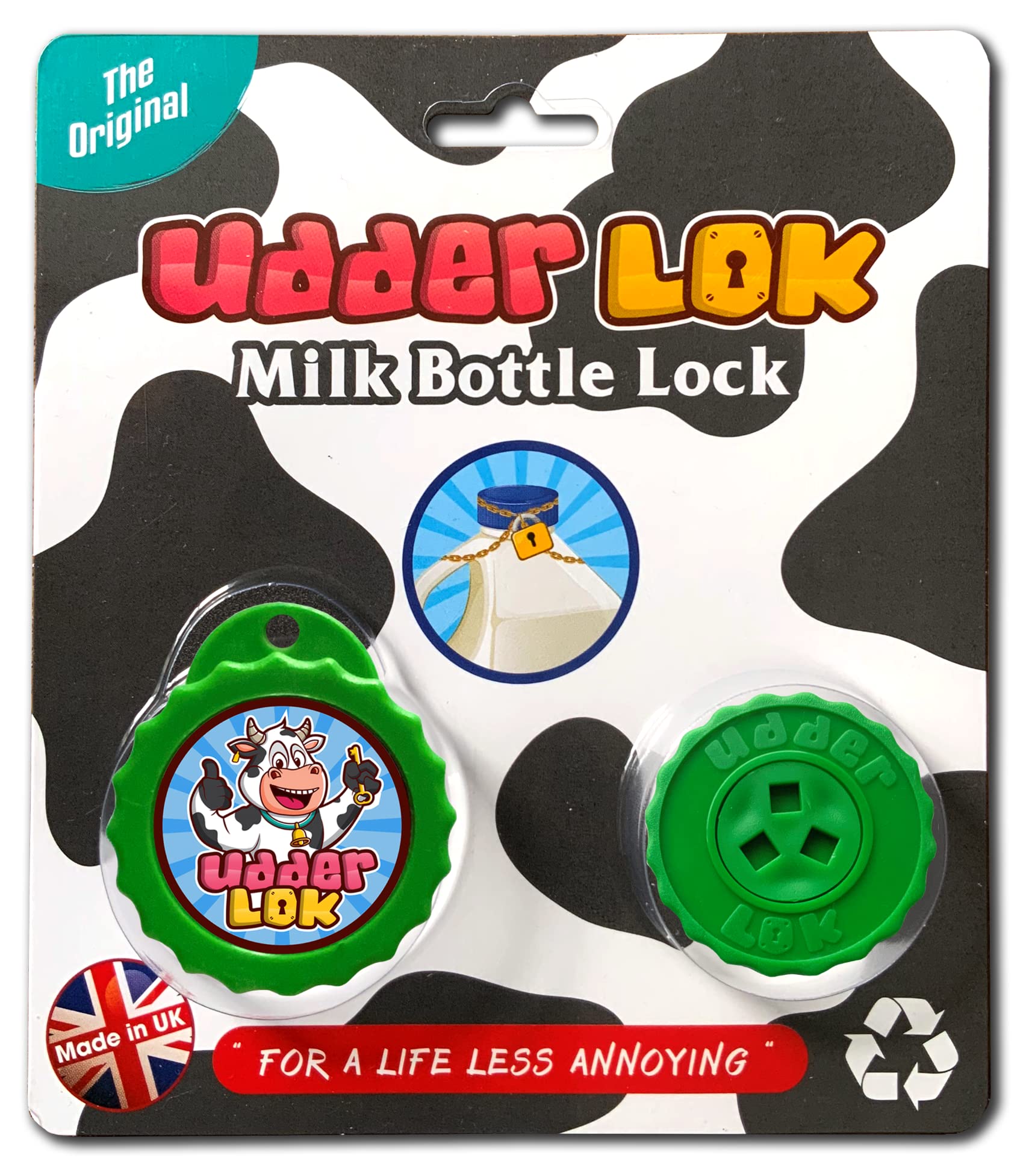UdderLok - The Original Milk Bottle Lock - Green Squares - Birthday ...