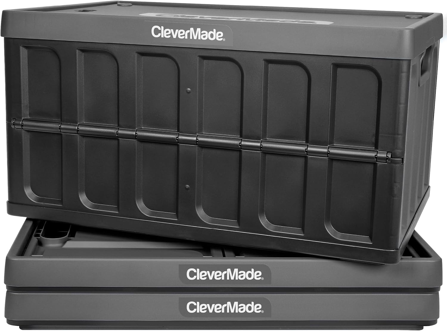 Amazon.com: CleverMade Collapsible Storage Bins with Lids- Charcoal 3 ...