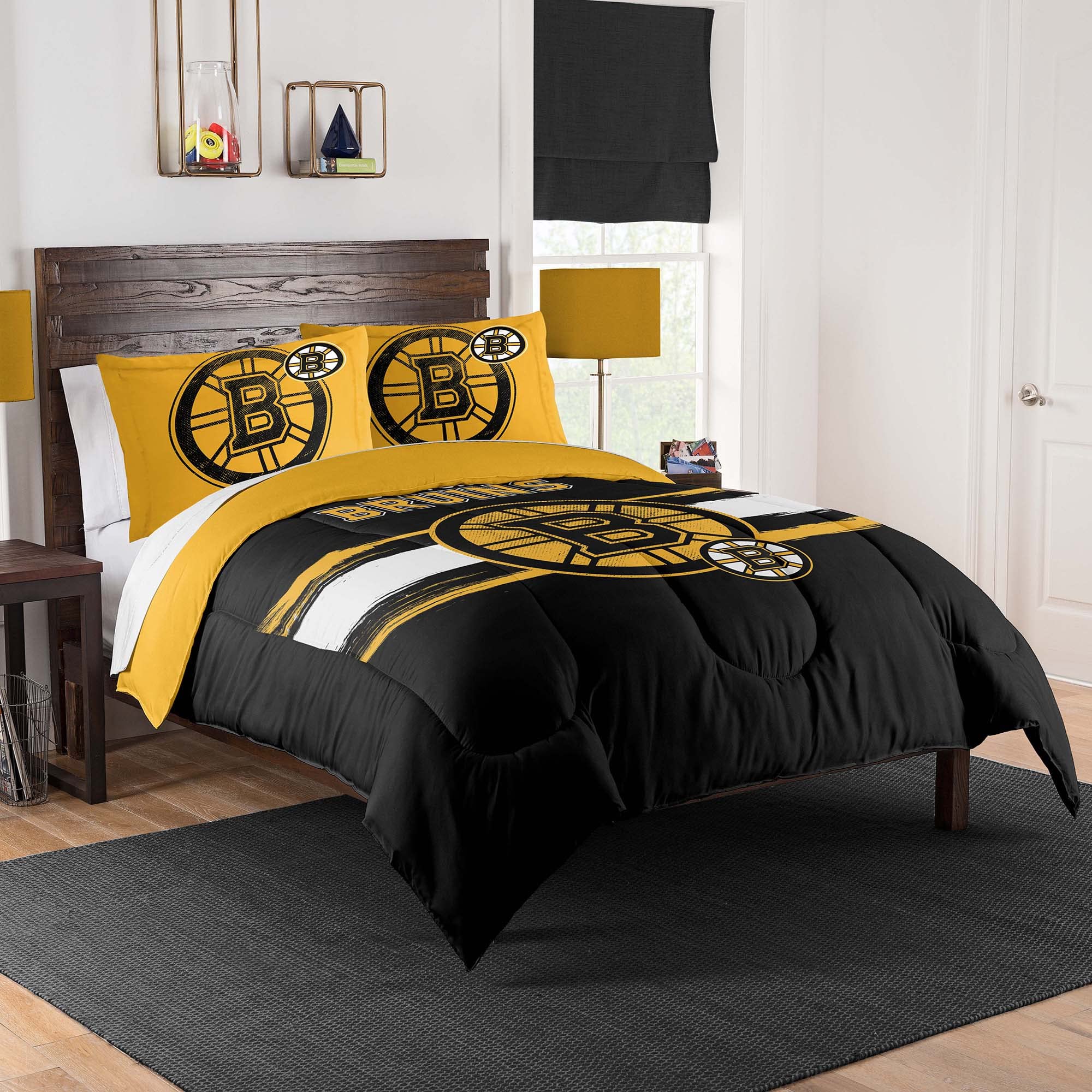Amazon.com: NORTHWEST NHL Boston Bruins Comforter & Sham Set Full/Queen ...