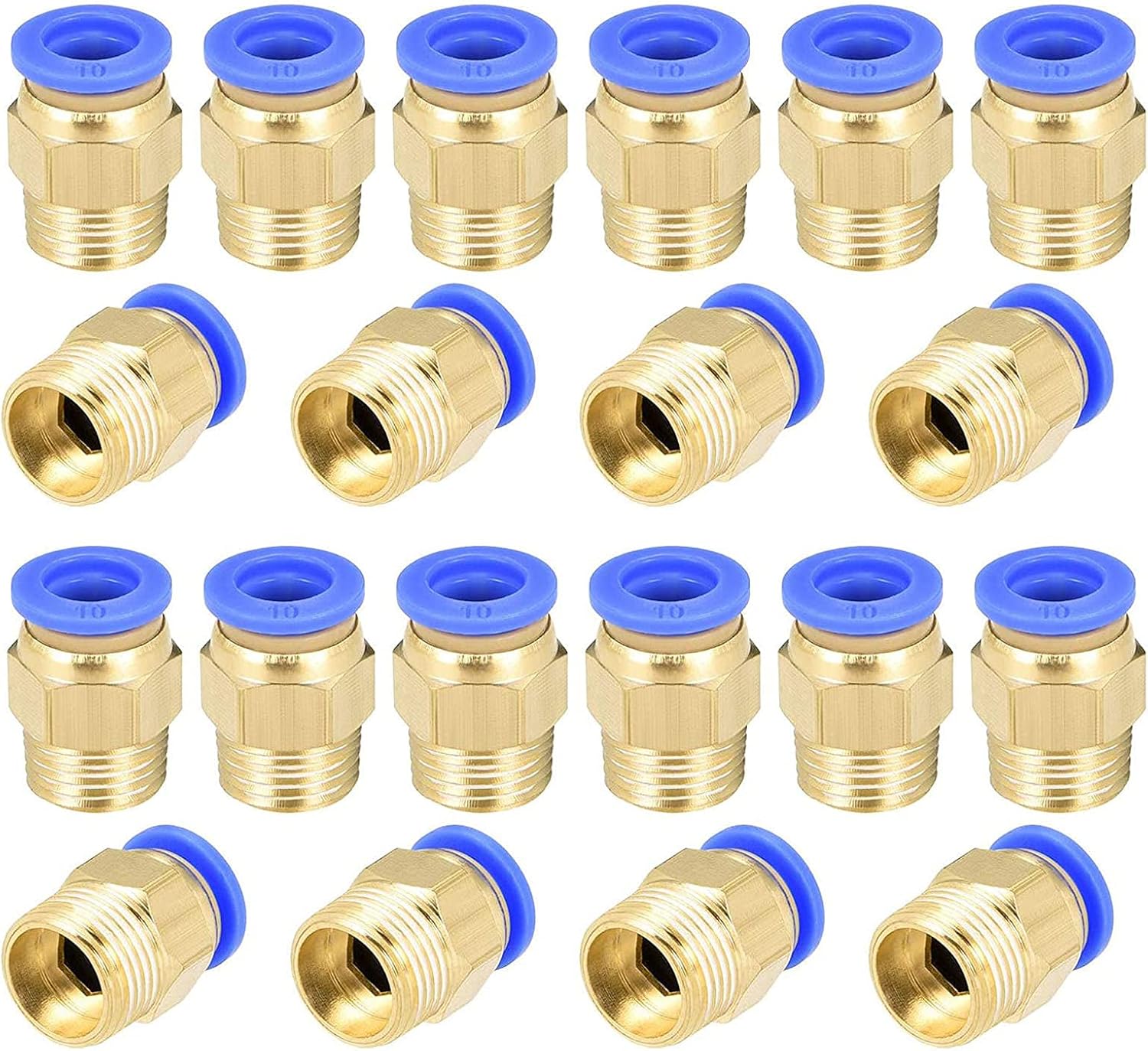 Amazon.com: PC10-03 Push to Connect Fittings, 10mm Tube OD x 3/8” G Thread, Straight Pneumatic ...