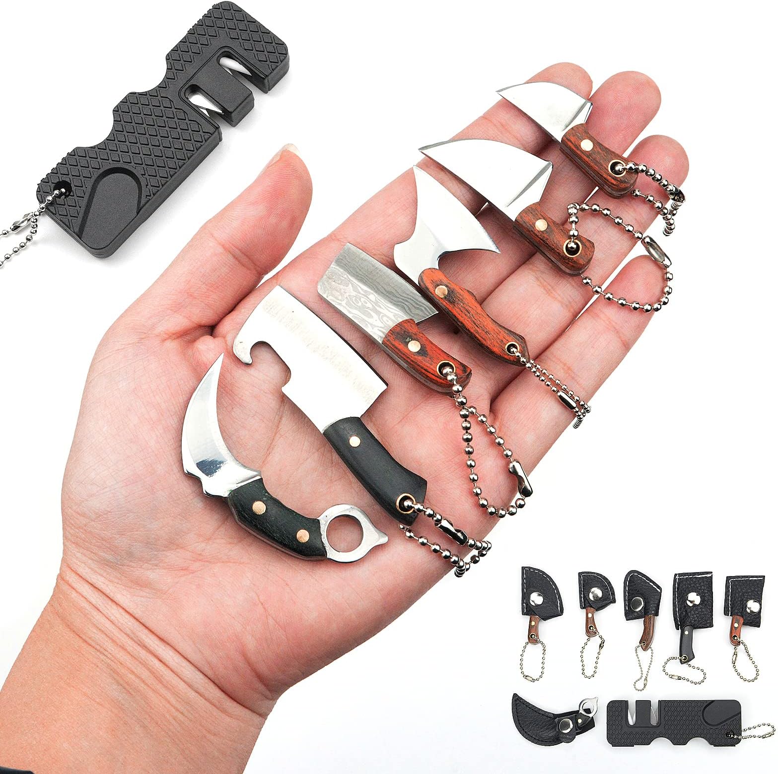 Amazon.com: 13 Pieces Mini Knifes Damascus Pocket Set Tiny Chef Knife ...