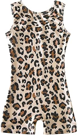 uideazone Leotards for Girls Dance Gymnastics Apparel Quick Dry Leopard ...