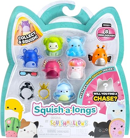 Amazon.com: Squish-a-longs 8 Pack (Style 2- W2) - (8) 1” Mini-Squish ...