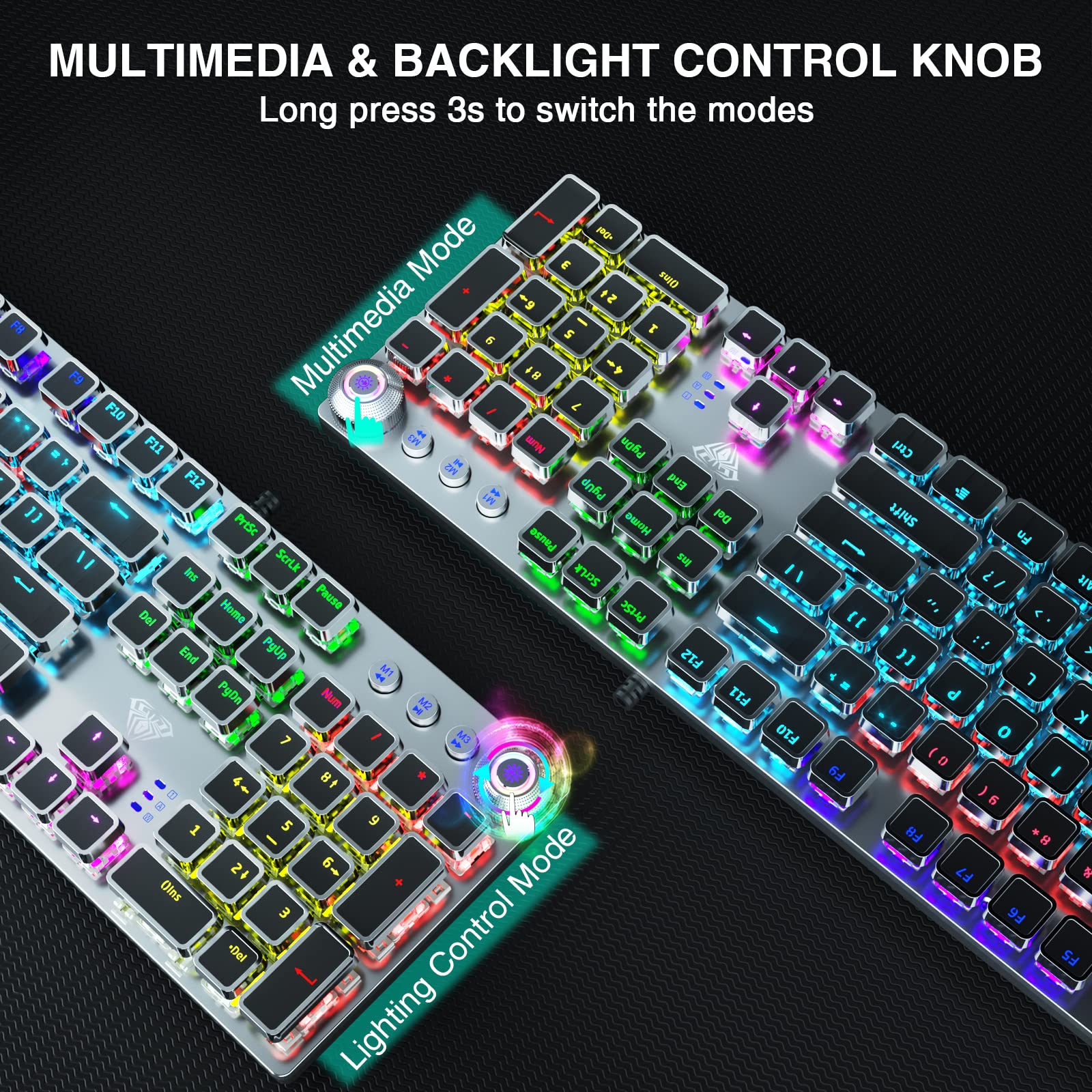 Snapklik.com : F2088 Mechanical Gaming Keyboard,Clicky Blue Switches ...