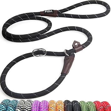 Fida Slip Lead for Dogs | 1.8m, One-Size-Fits-All, Slip-On Rope Leash ...