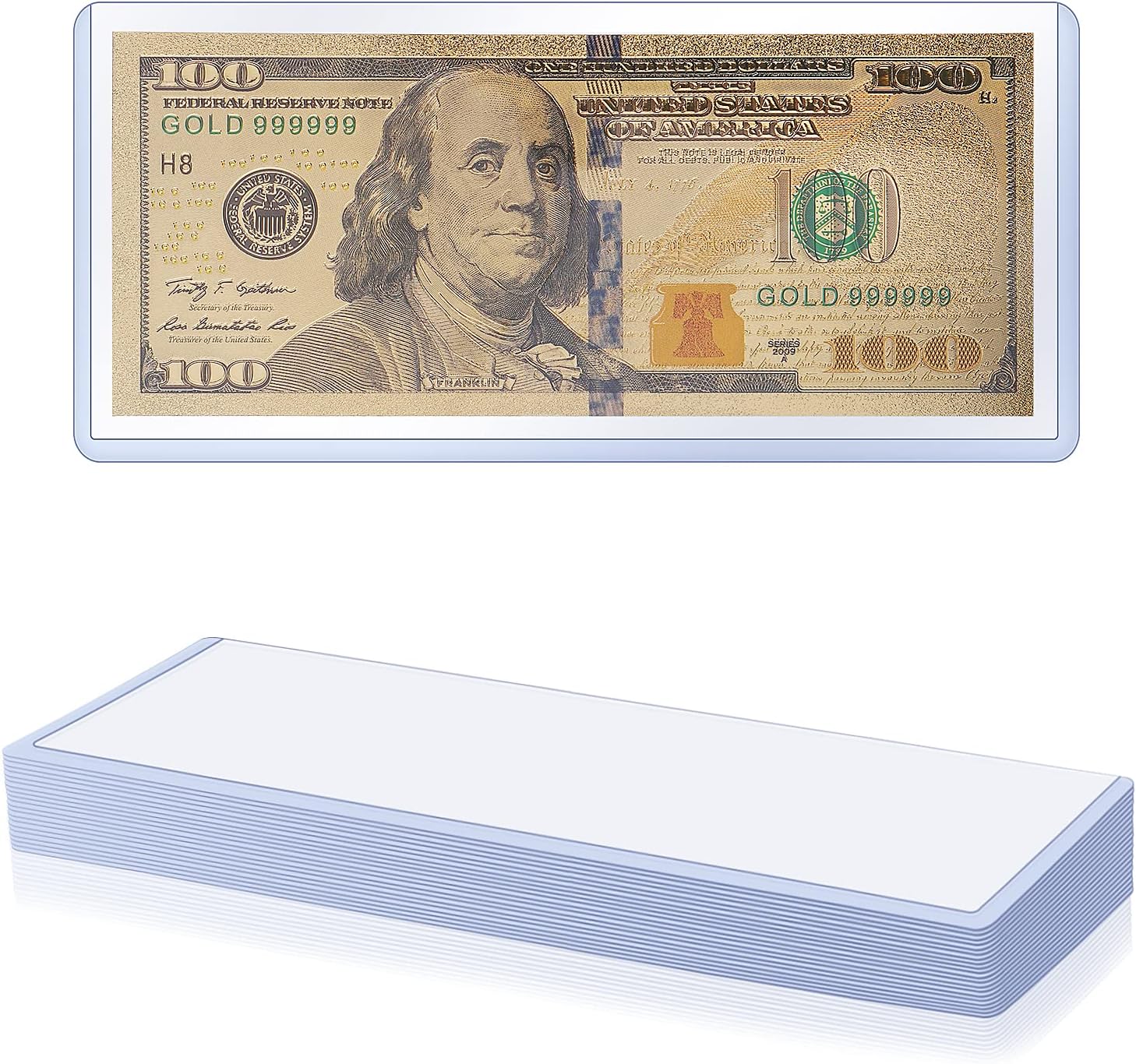 Amazon.com : 6 Pcs Clear Currency Sleeves Currency Holders Currency ...