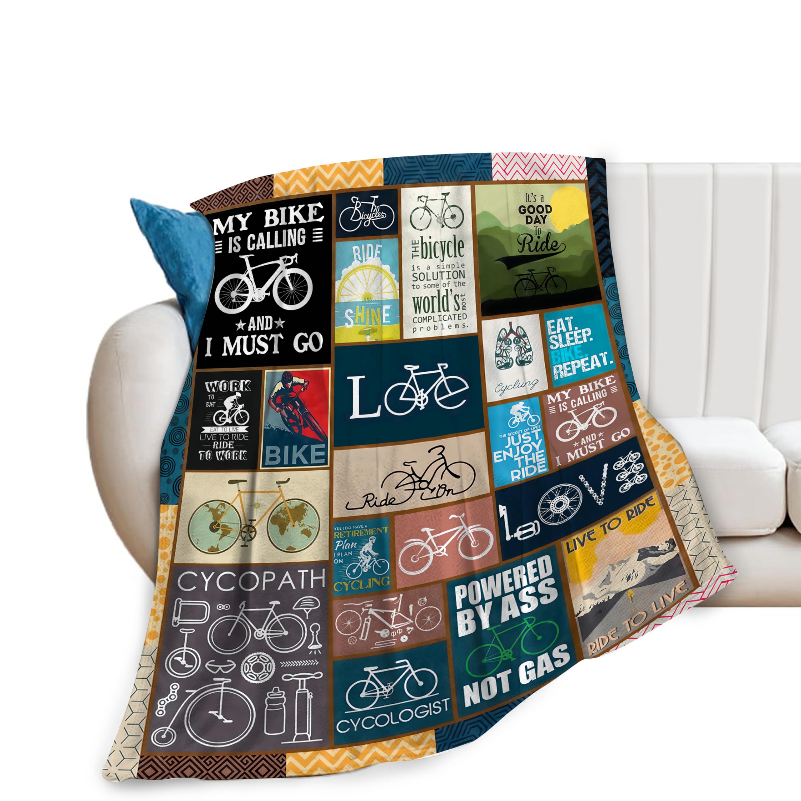 Amazon.com: Bicycle Cycling Blanket Bike Throw Blankets Gifts for Men ...