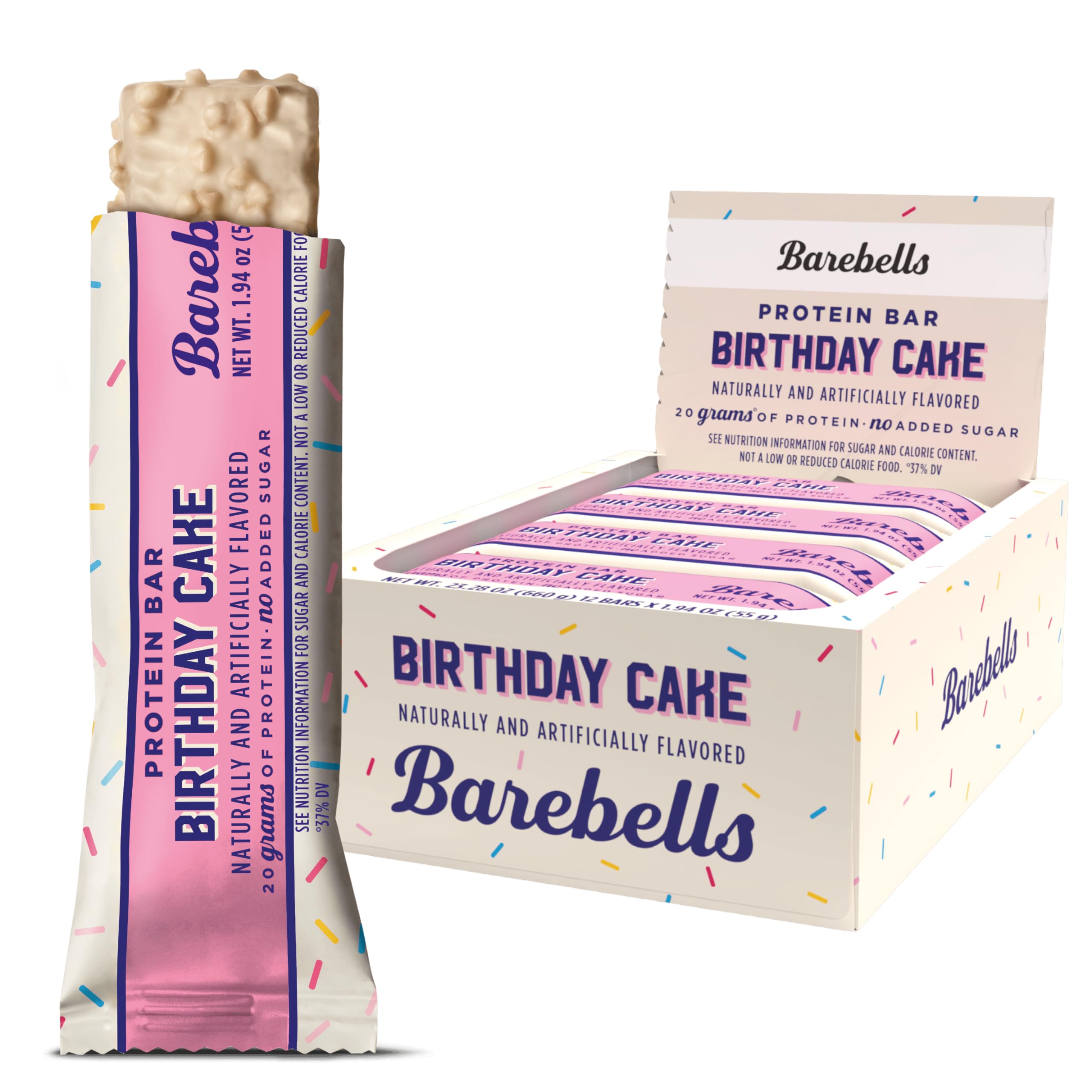 Amazon.com : Barebells Protein Bars Birthday Cake - 12 Count, 1.9oz ...