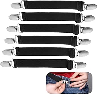 Amazon.com: 6 Pcs Adjustable Elastic Pant Clip Elastic Cinch Clips ...