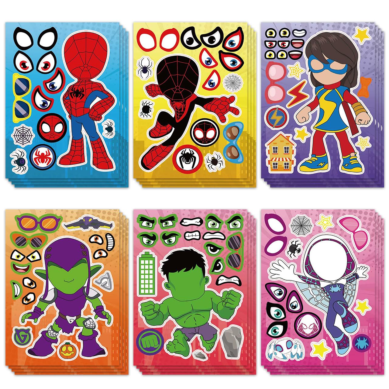 Amazon.com: Temporary Tattoo Stickers for Kids,24 Sheets Mar-vel ...