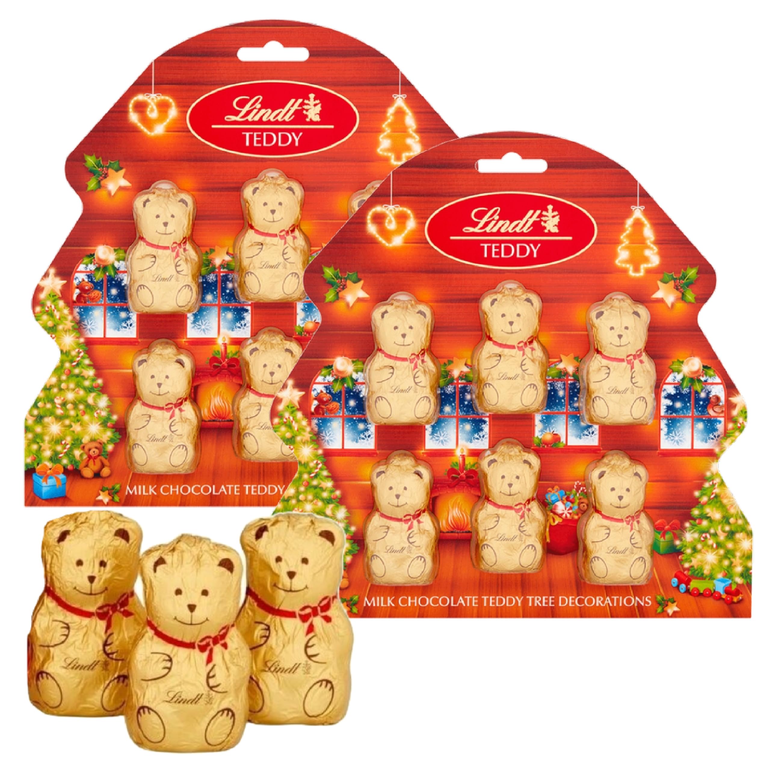 Lindt Teddy Tree Decoration Bulk Buy - Pack of 2 x 60g (12x10g) Milk ...