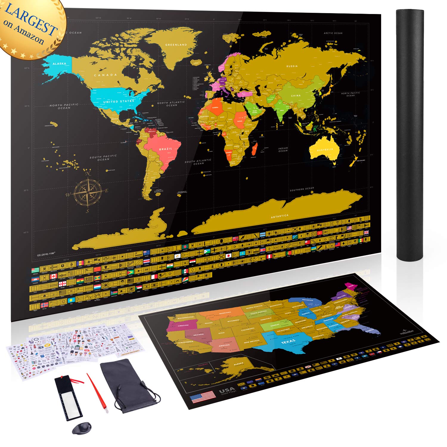 Scratch Off World Map Premium Usa Map Splaks Largest Deluxe ...