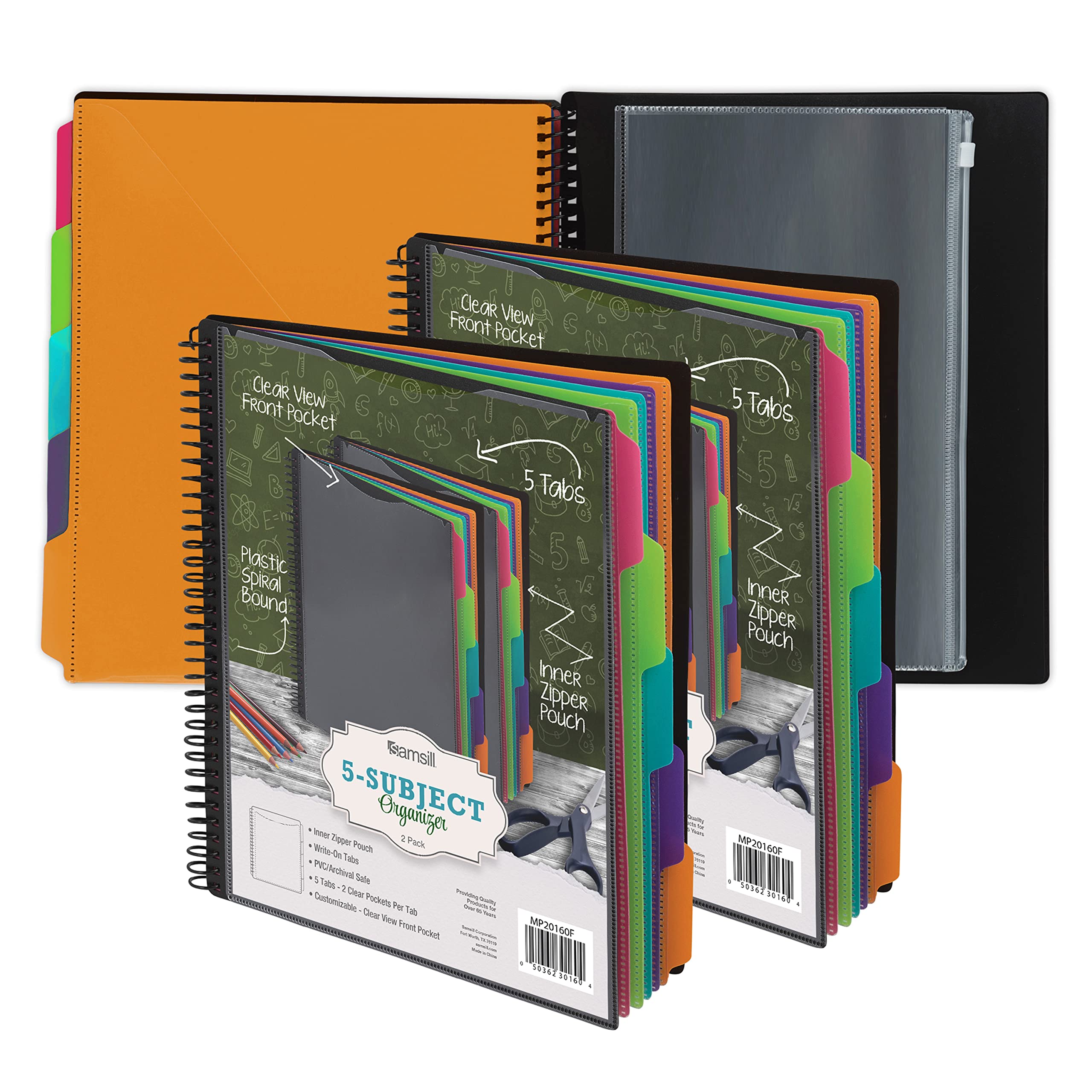 Amazon.com : Samsill 10 Pocket Spiral Project Folder Organizer with 5 ...