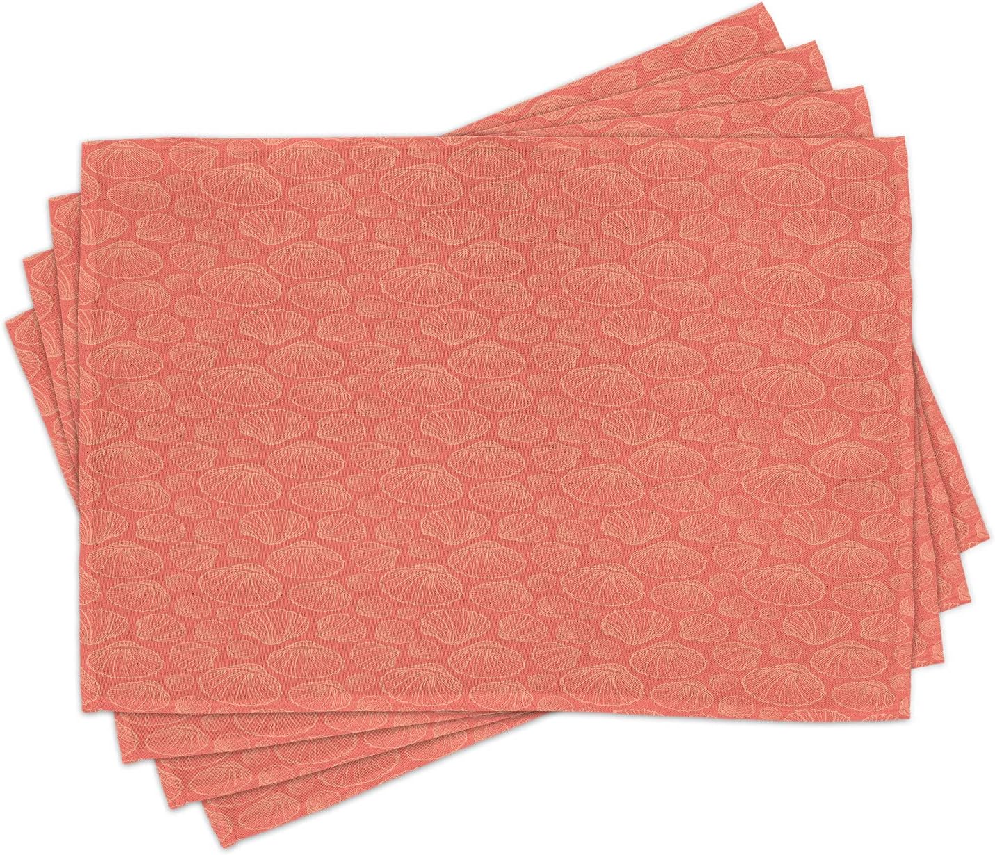 Amazon.com: Linen Pastel Pink Watercolor Peach Placemats Set of 4 Peach ...