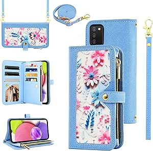 Amazon.com: Furiet Floral Wallet Case for Samsung Galaxy A03s US Version 5G 2022 with Wrist ...