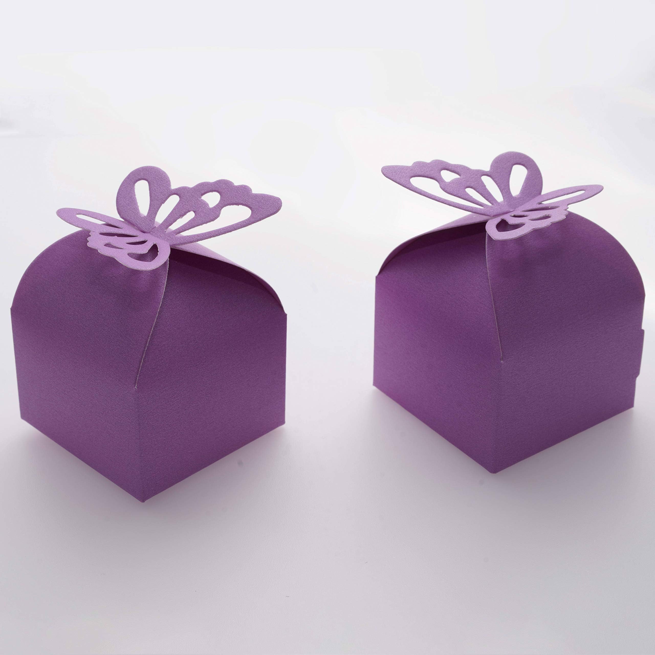 Amazon.com: WHITEEN POP Purple Wedding Party Favors Treat Boxes - Small ...