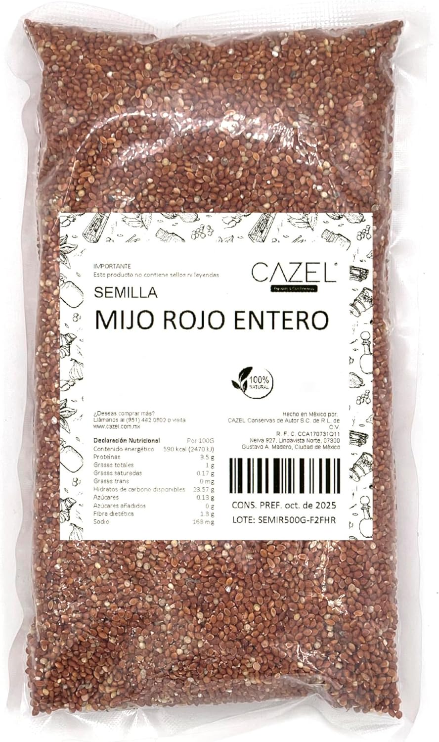 Amazon.com: CAZEL Premium Whole Red Millet 500g, 1 Count (Pack of 1 ...