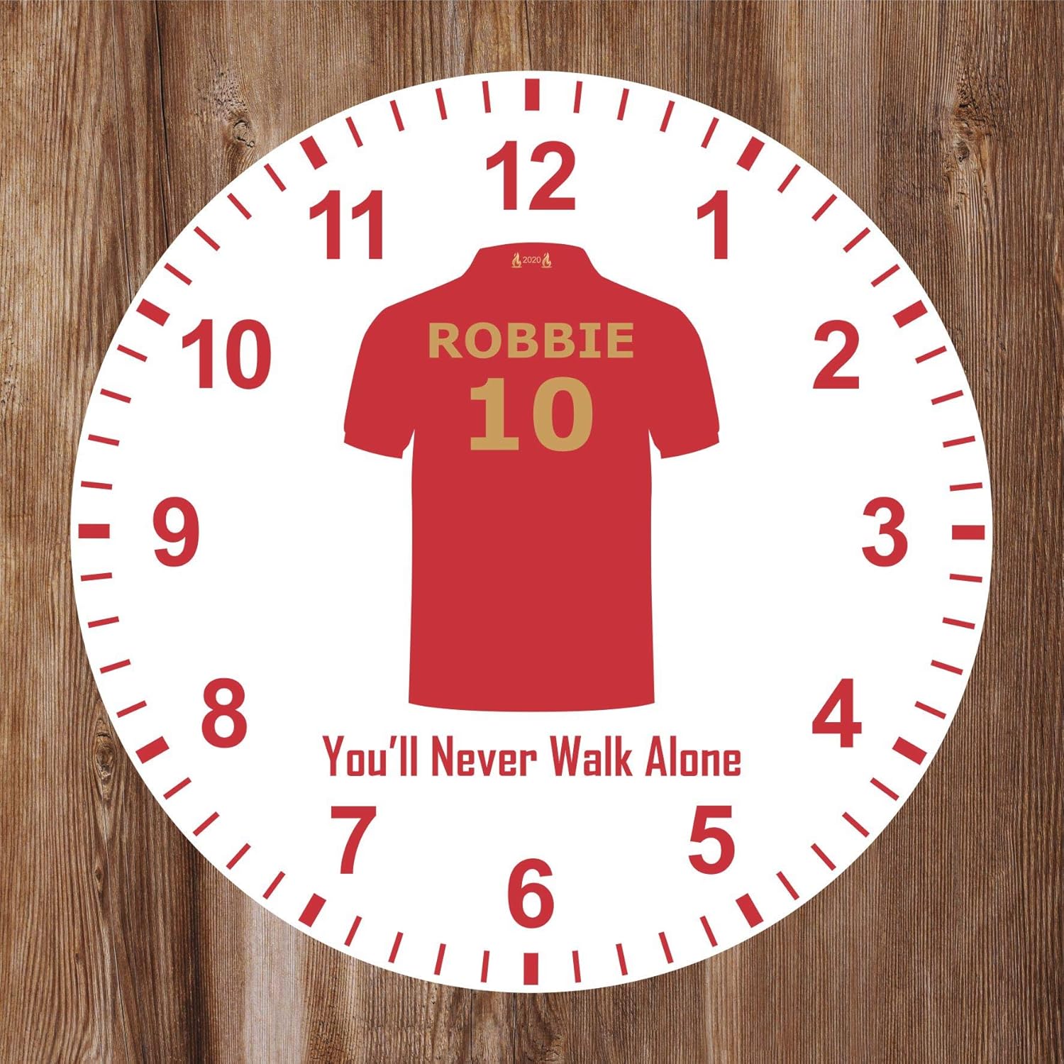 Precision Designs Kids Room Red Football Shirt Clock - Personalised ...