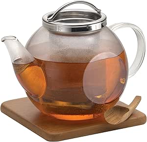 Amazon.com | BonJour Harmony Glass Teapot with Stainless Steel Infuser ...
