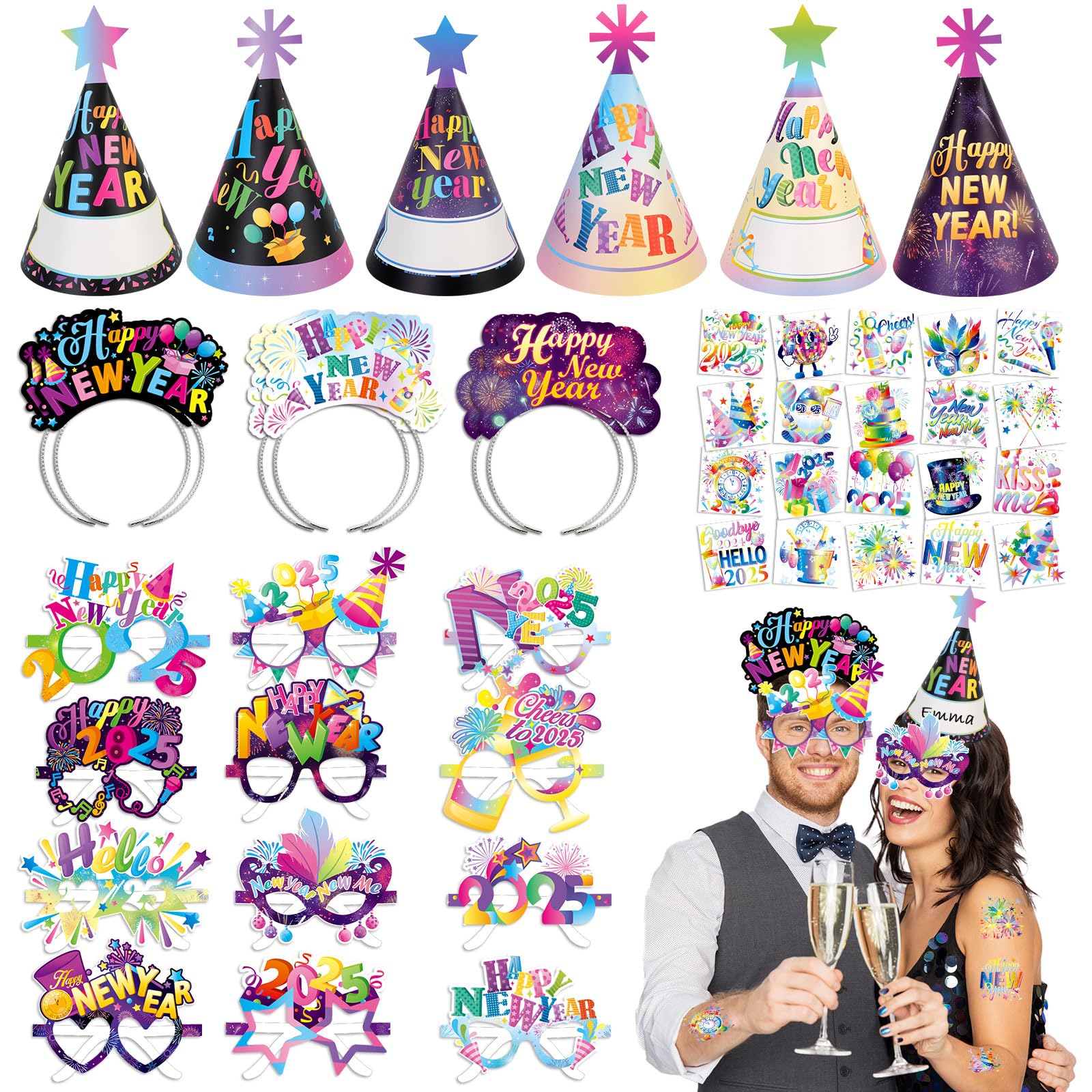 Amazon.com: HOWAF 2025 New Year Eve Party Supplies 2025 Decorations Kit ...