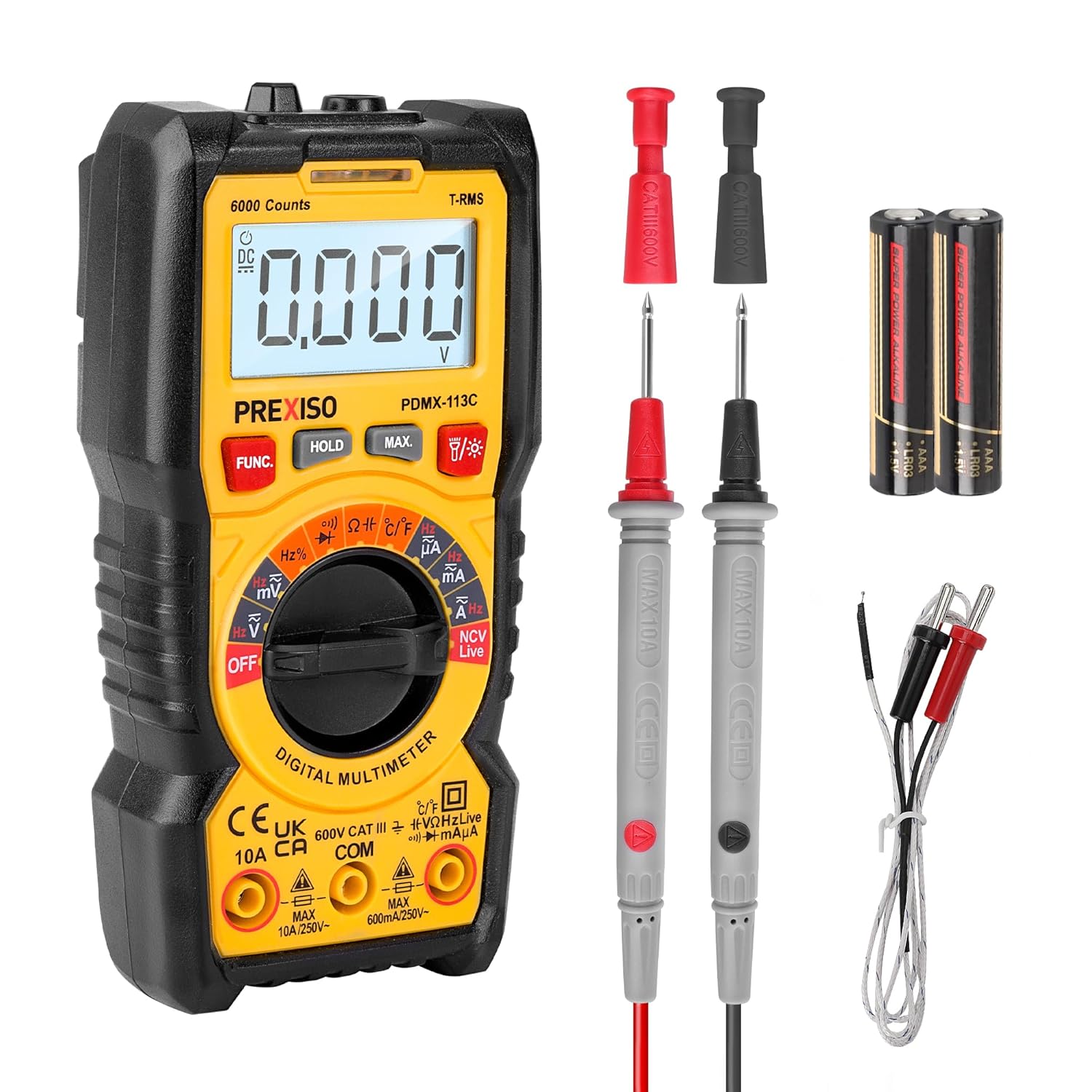 PREXISO Digital Multimeter, TRMS 6000 Counts, Portable Digital ...