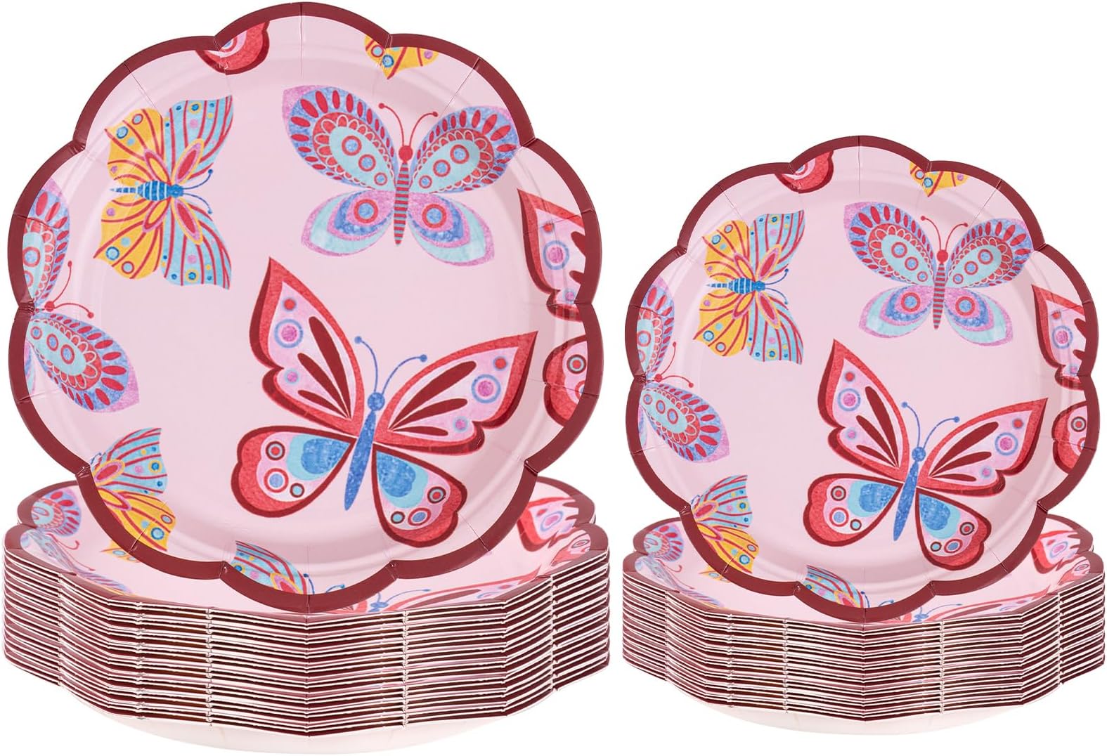 Amazon.com: Zopeal 60 Pieces Butterfly Paper Plates 9 Inch, Butterfly ...