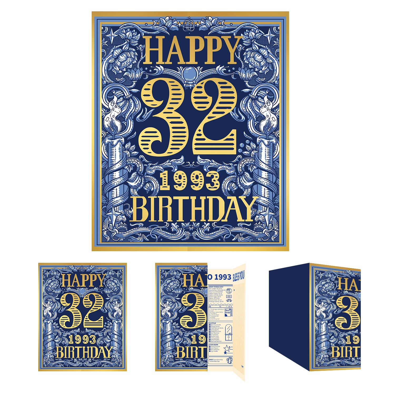 Amazon.com : Gcardist 2025 32nd Birthday Greeting Card, 32 Years Old ...