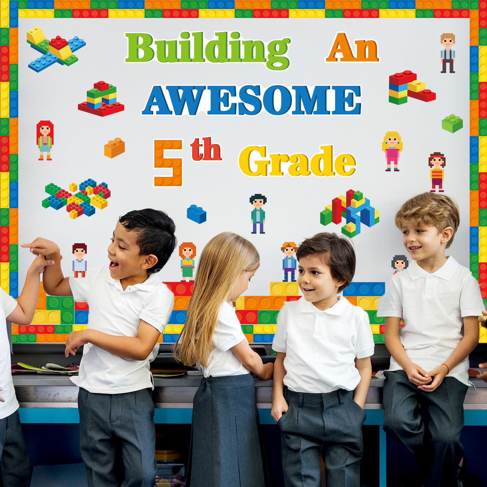 Snapklik.com : Gisgfim Building Blocks Bulletin Board Decorations ...