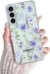 Amazon.com: DEFBSC Soft Case Compatible with Samsung Galaxy S22 Plus, Clear Floral Flower ...