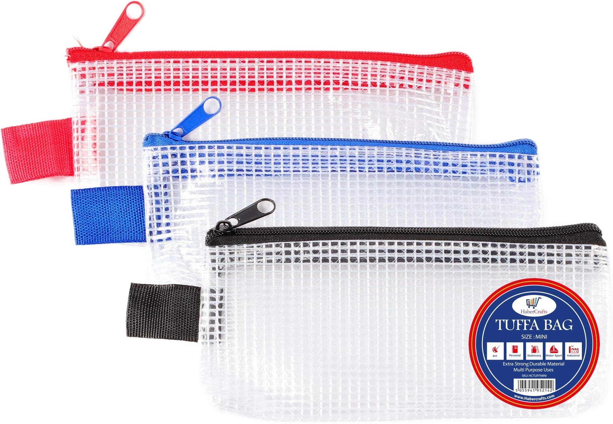 Mini Tuff Bag Zip Wallet Clear Plastic Wallets Zipped Pouch File Pencil ...