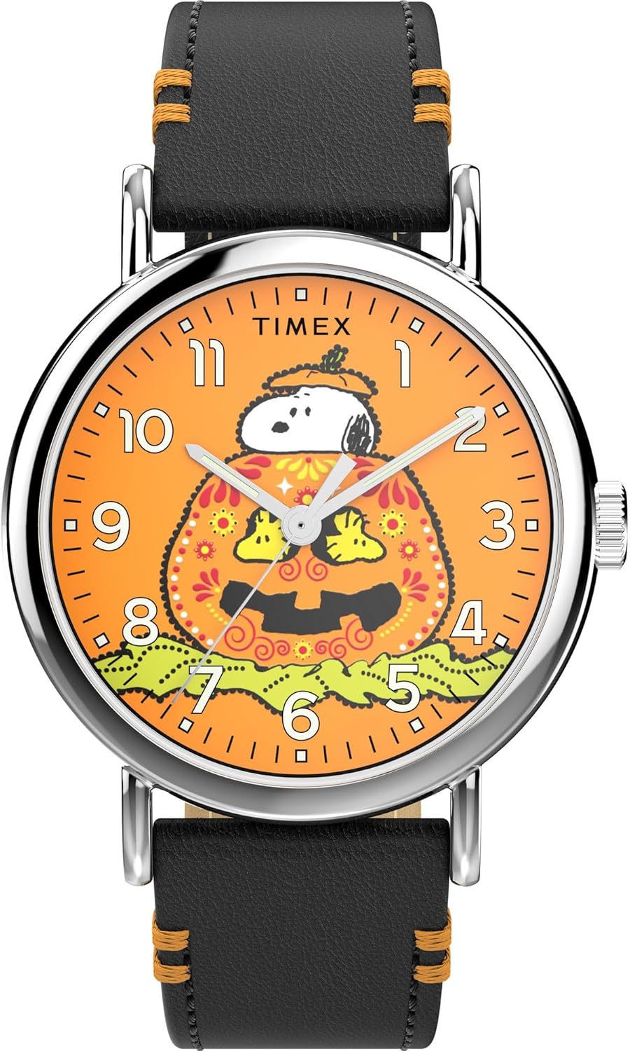 Amazon.com: Timex Men's Peanuts Weekender 40mm Watch - Black Strap Orange Dial Silver-Tone Case ...