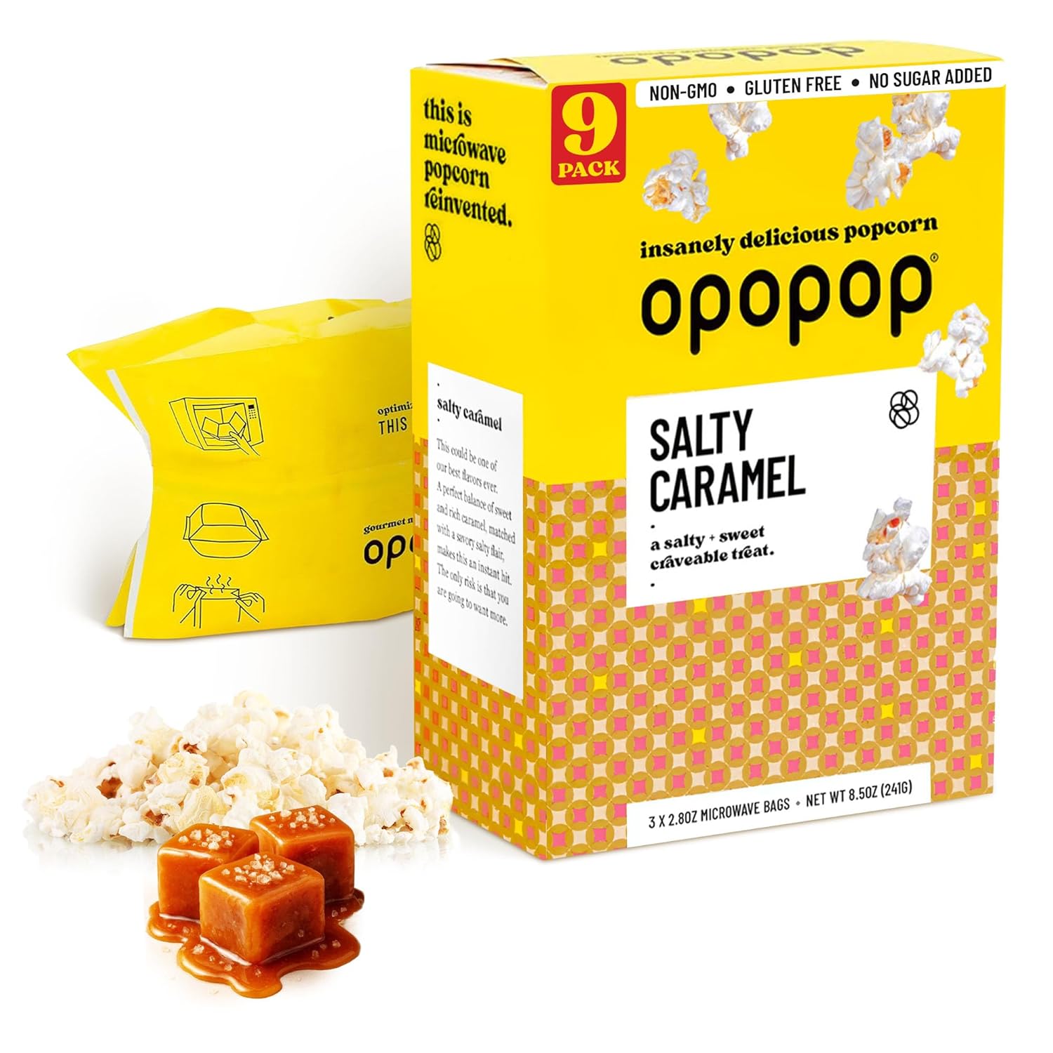 Amazon.com: Opopop Microwave Popcorn - Salty Caramel 2.8 oz., 9-Count ...