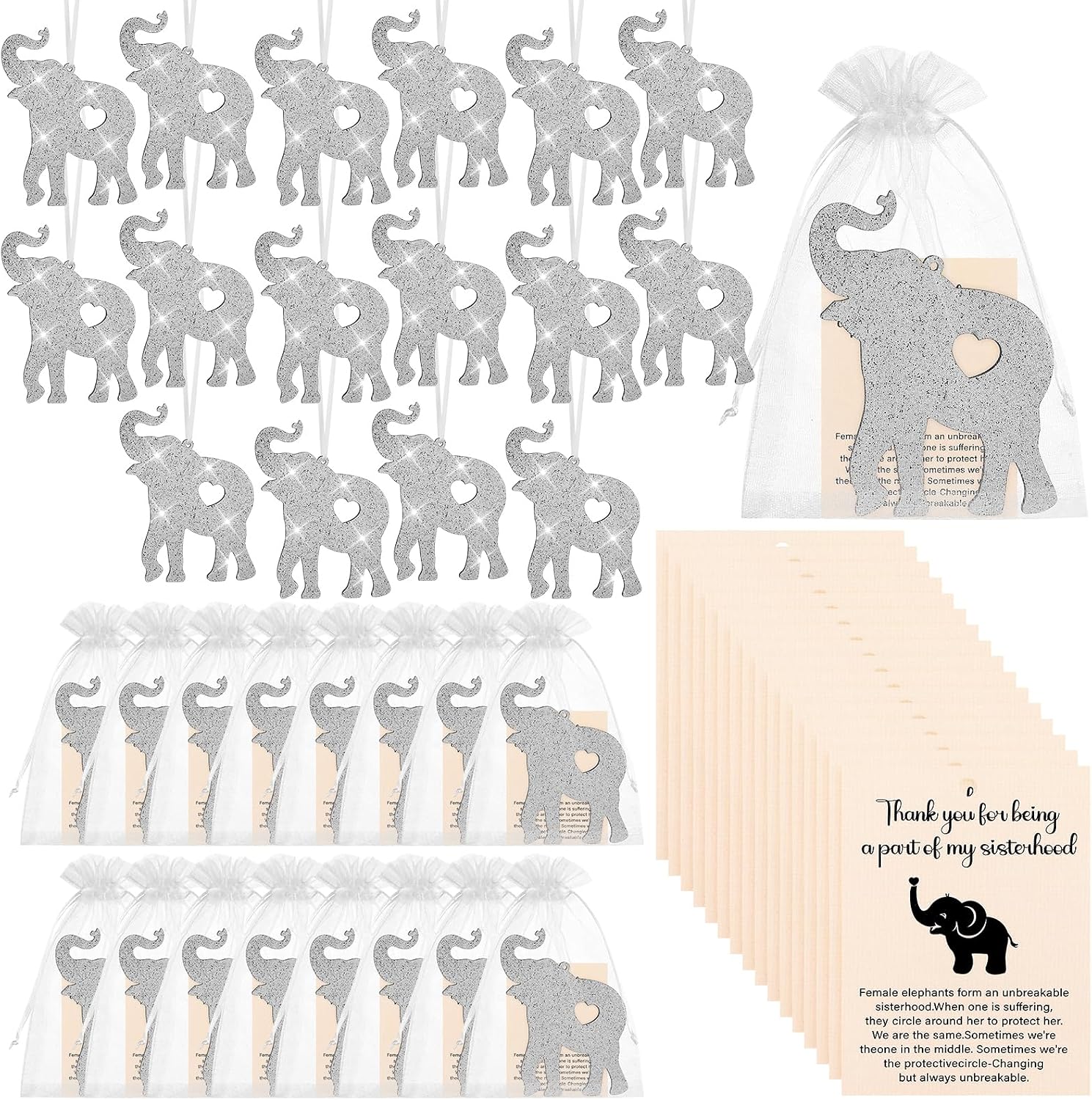 Amazon.com: 16 Sets Friendship Elephant Ornaments Sisterhood Gifts for ...