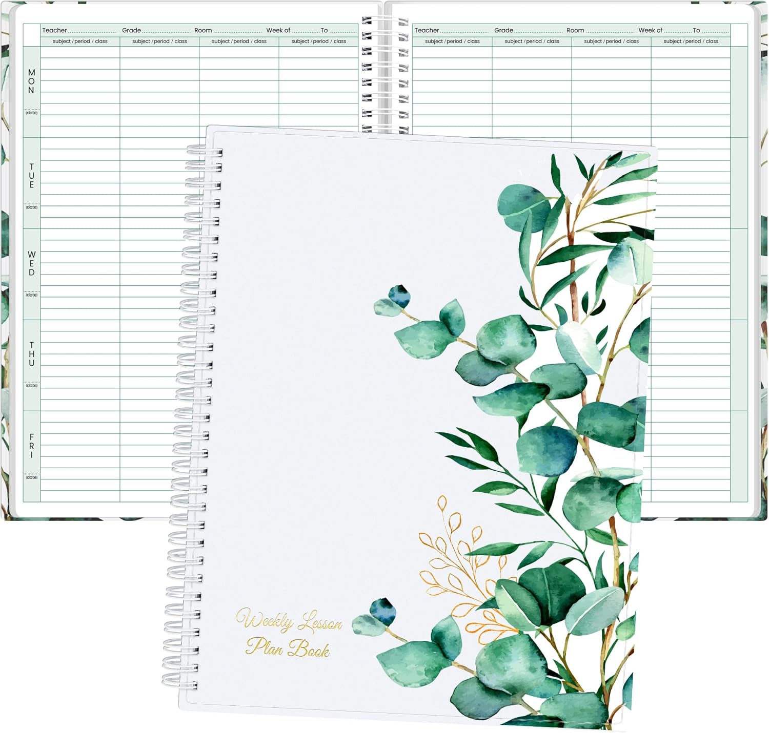 Amazon.com : SUNEE 8 Period Teacher Lesson Plan Book - Days Vertically ...